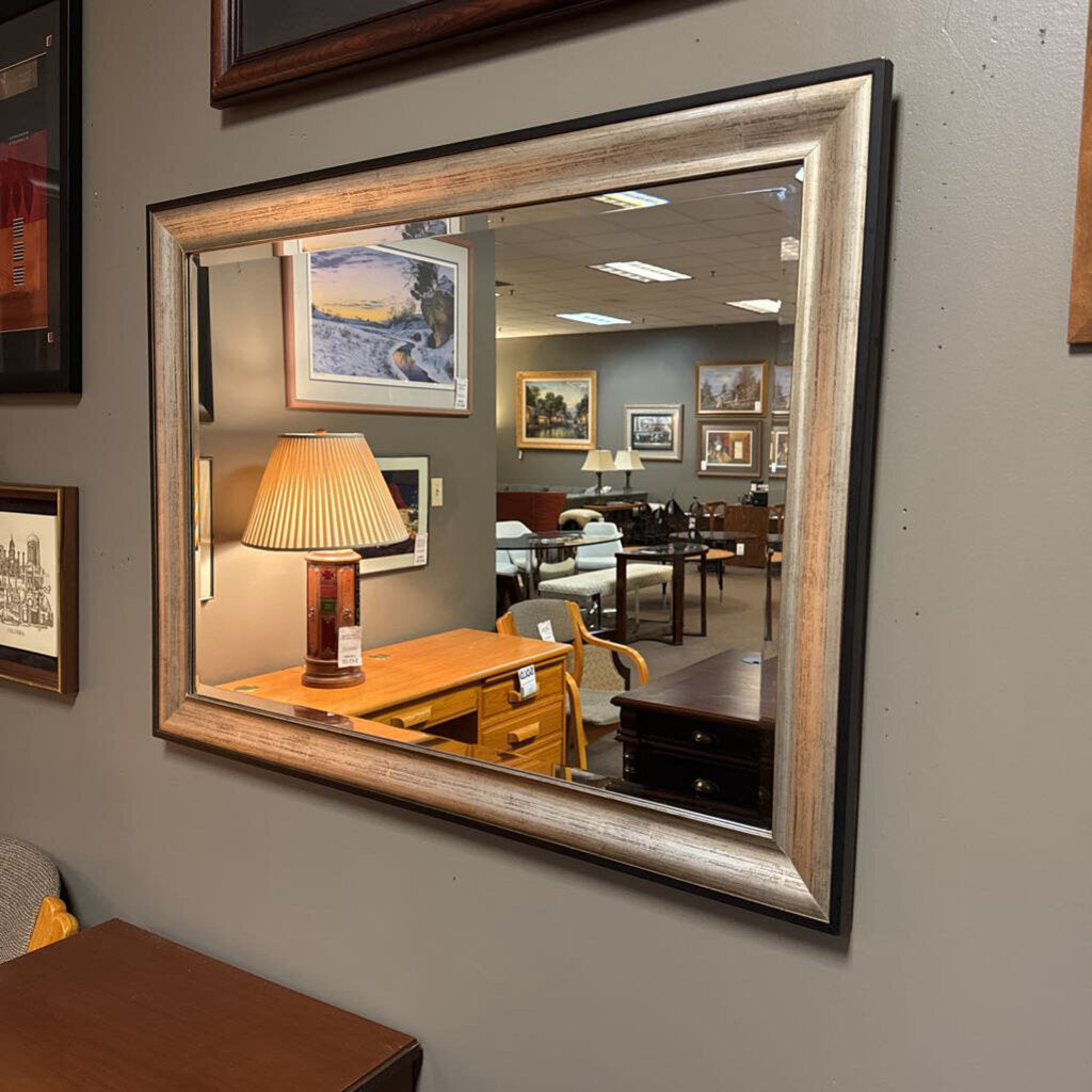 Silver and Black Framed Mirror – 121 Consignment Furniture